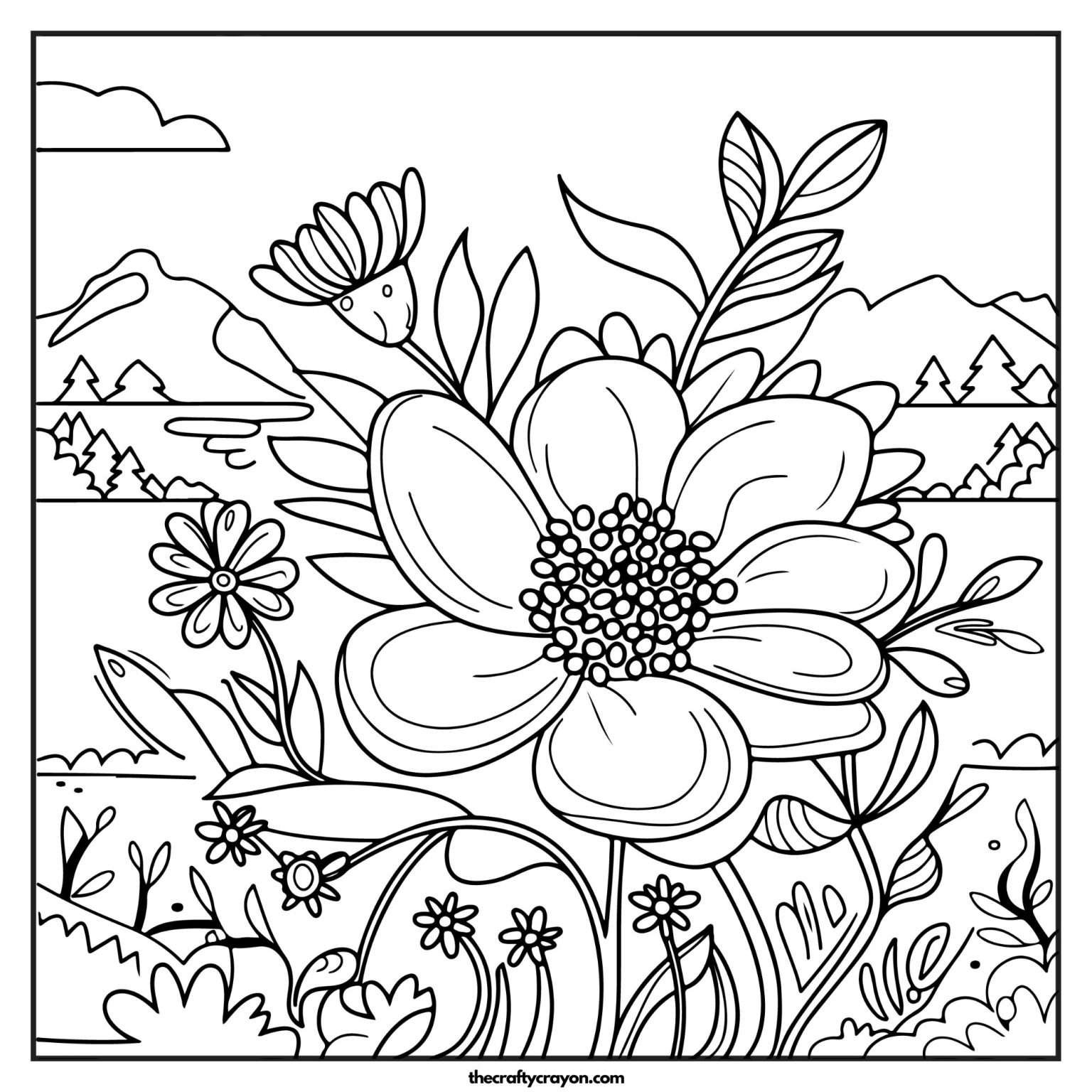 Floral Coloring Pages (Free Printable PDFs)