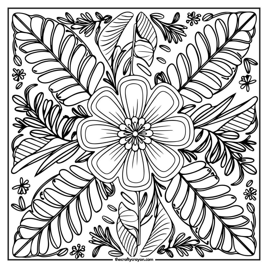 Floral Coloring Pages (Free Printable PDFs)