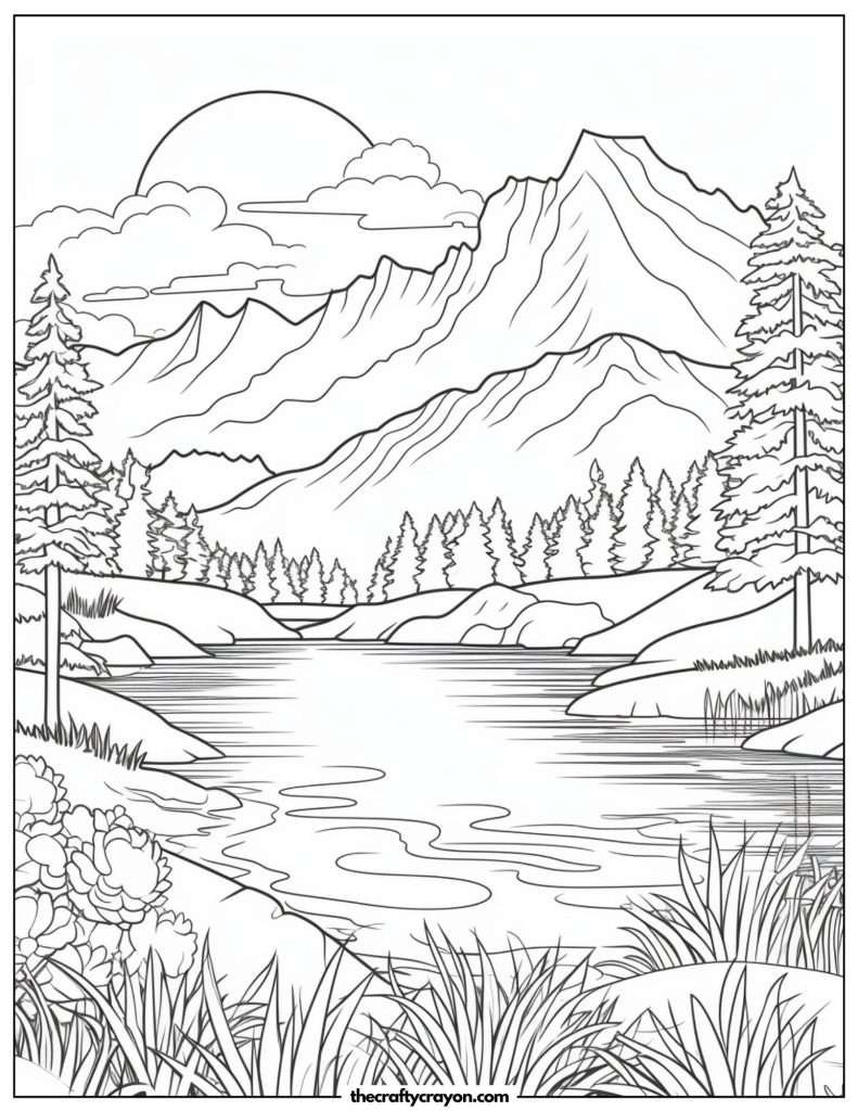 Mountain Coloring Pages (Free Printable PDFs)