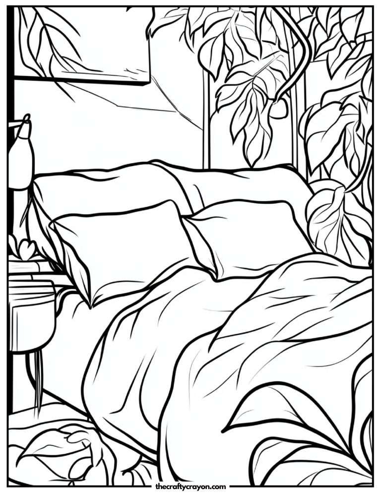 Cozy Spaces Coloring Pages For Adults