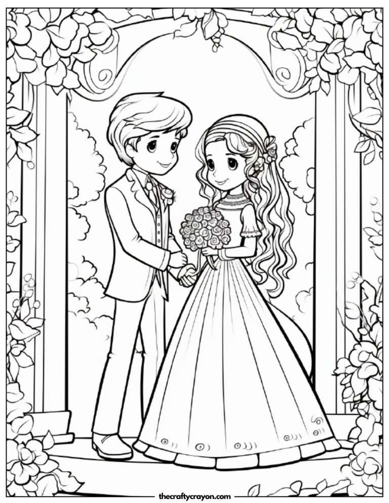 Wedding Coloring Pages (Free Printable PDFs)
