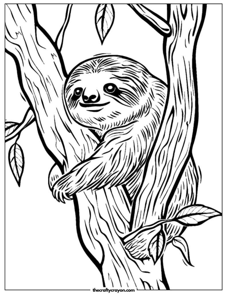 Sloth Coloring Pages (Free Printable PDFs)