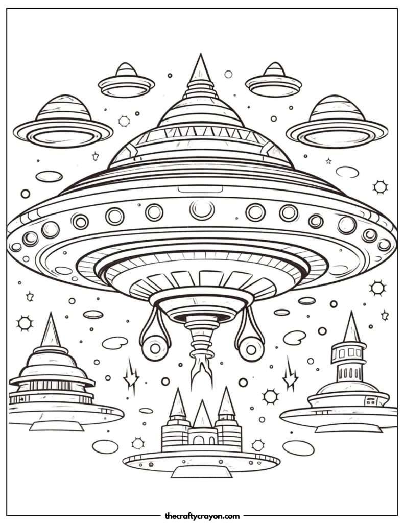 Spaceship Coloring Pages (Free Printable PDFs)