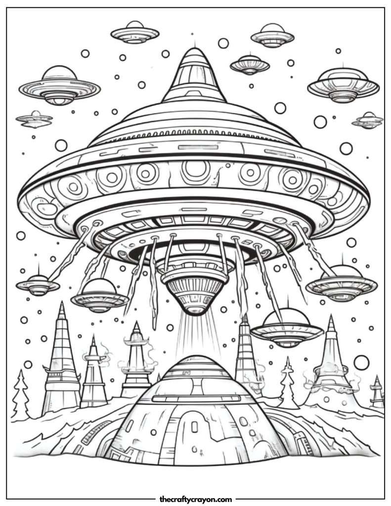 Spaceship Coloring Pages (Free Printable PDFs)