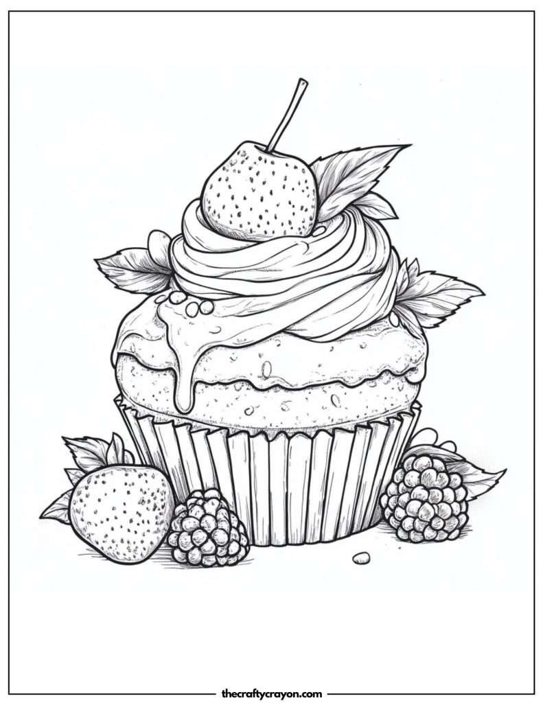 Dessert Coloring Pages (Free Printable PDFs)