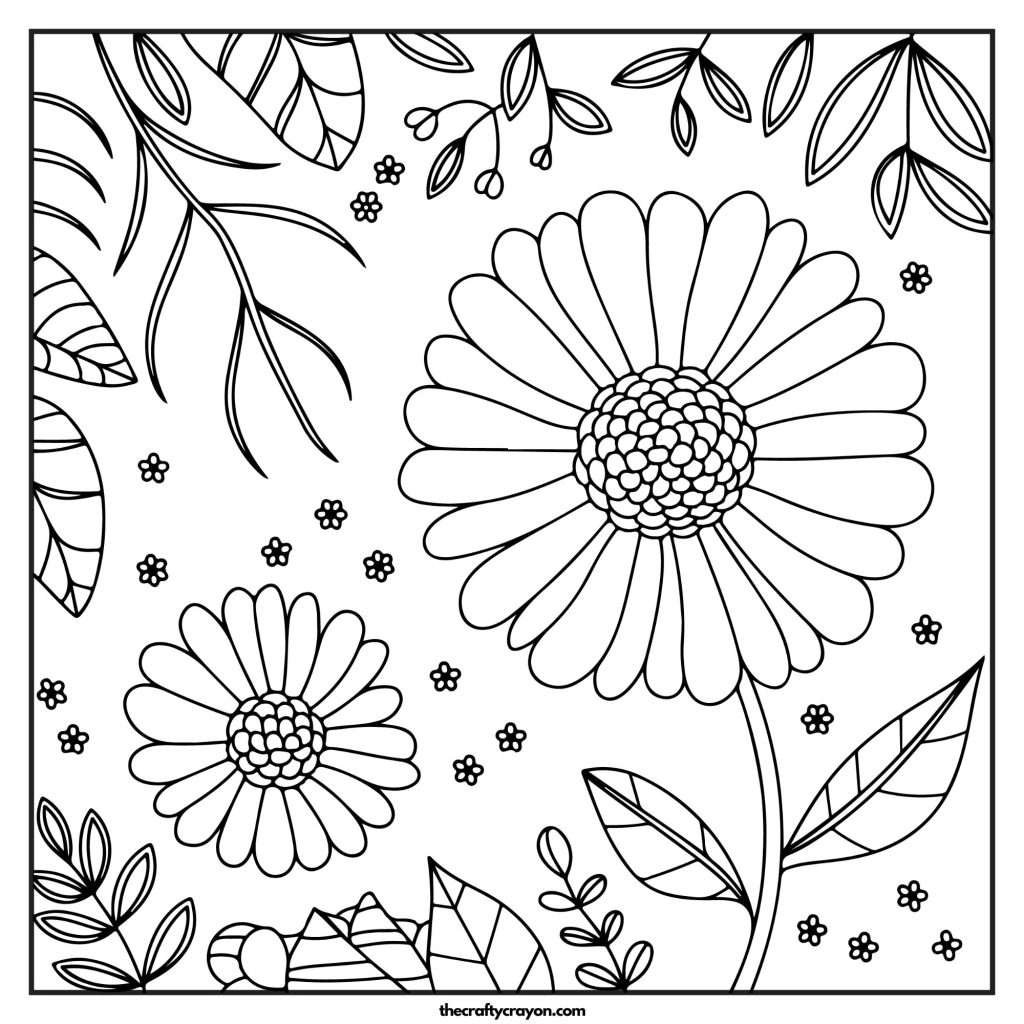 Floral Coloring Pages (Free Printable PDFs)