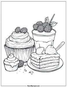 Dessert Coloring Pages (Free Printable PDFs)