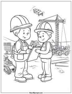 Construction Coloring Pages (Free Printable PDFs)