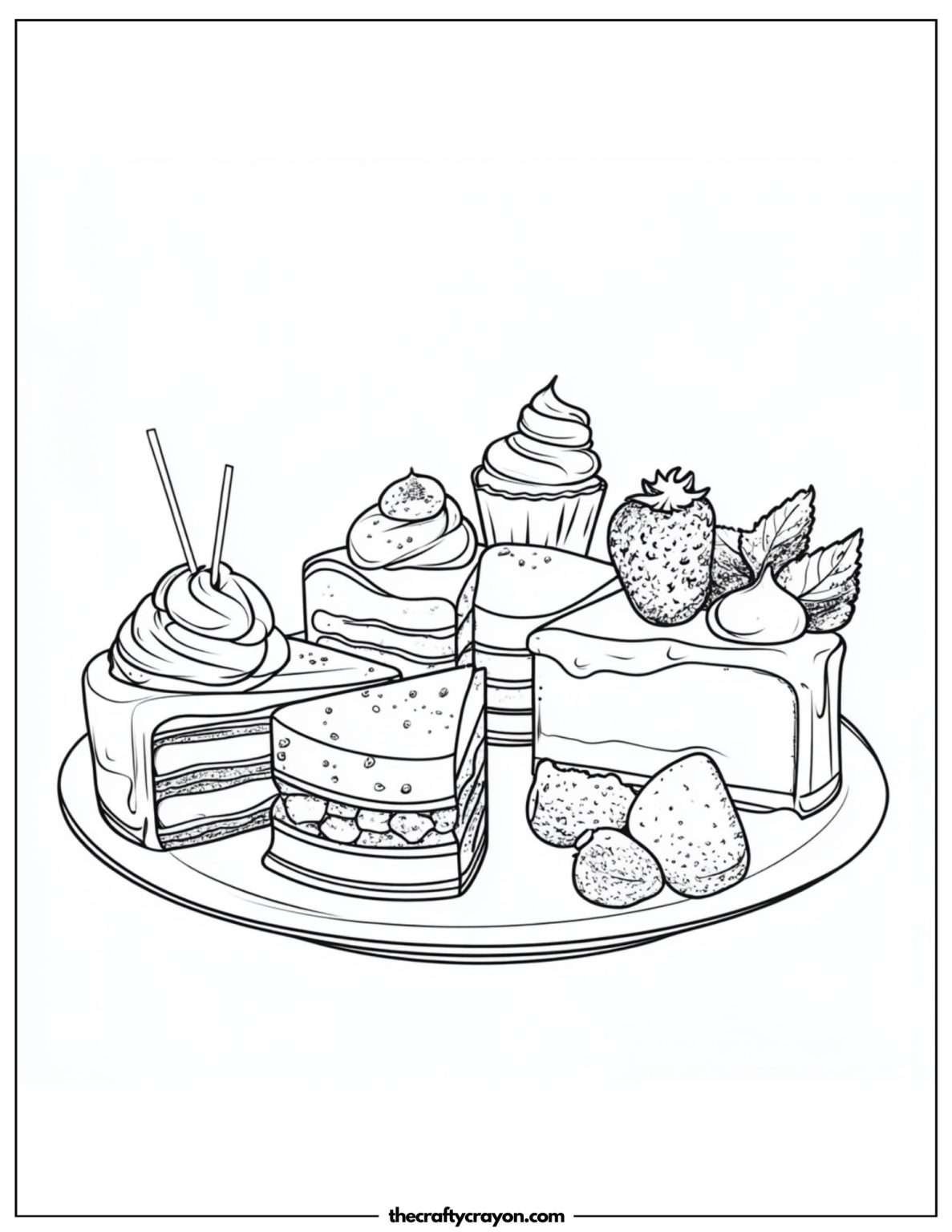 Dessert Coloring Pages (Free Printable PDFs)