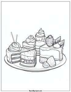 Dessert Coloring Pages (Free Printable PDFs)