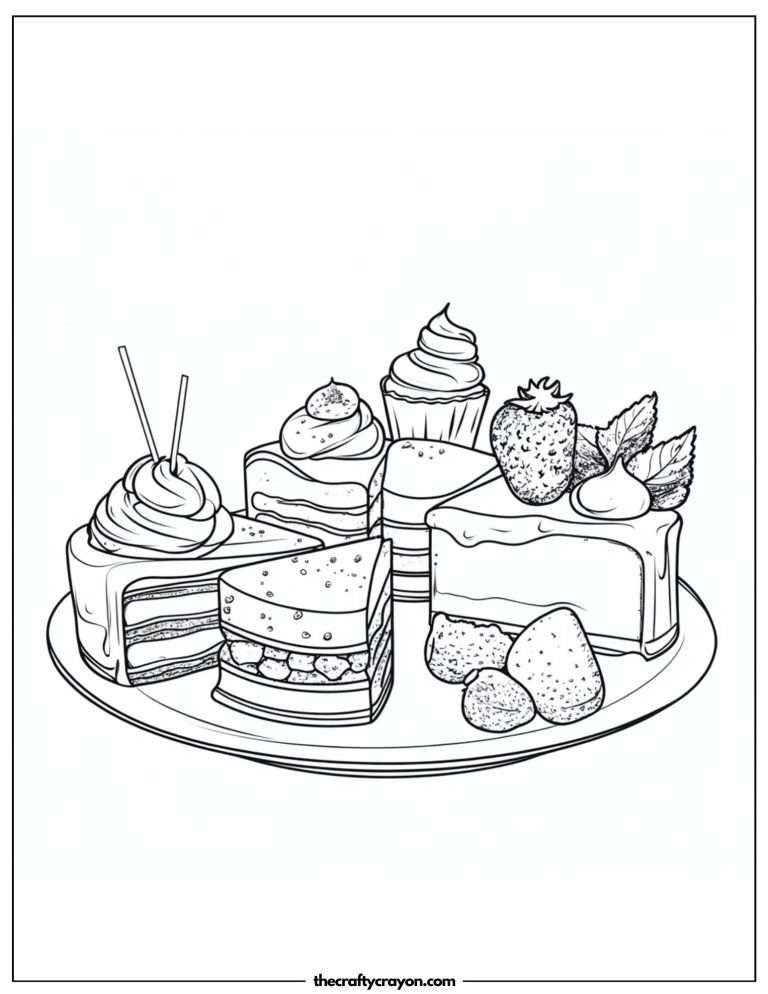 Dessert Coloring Pages (Free Printable PDFs)