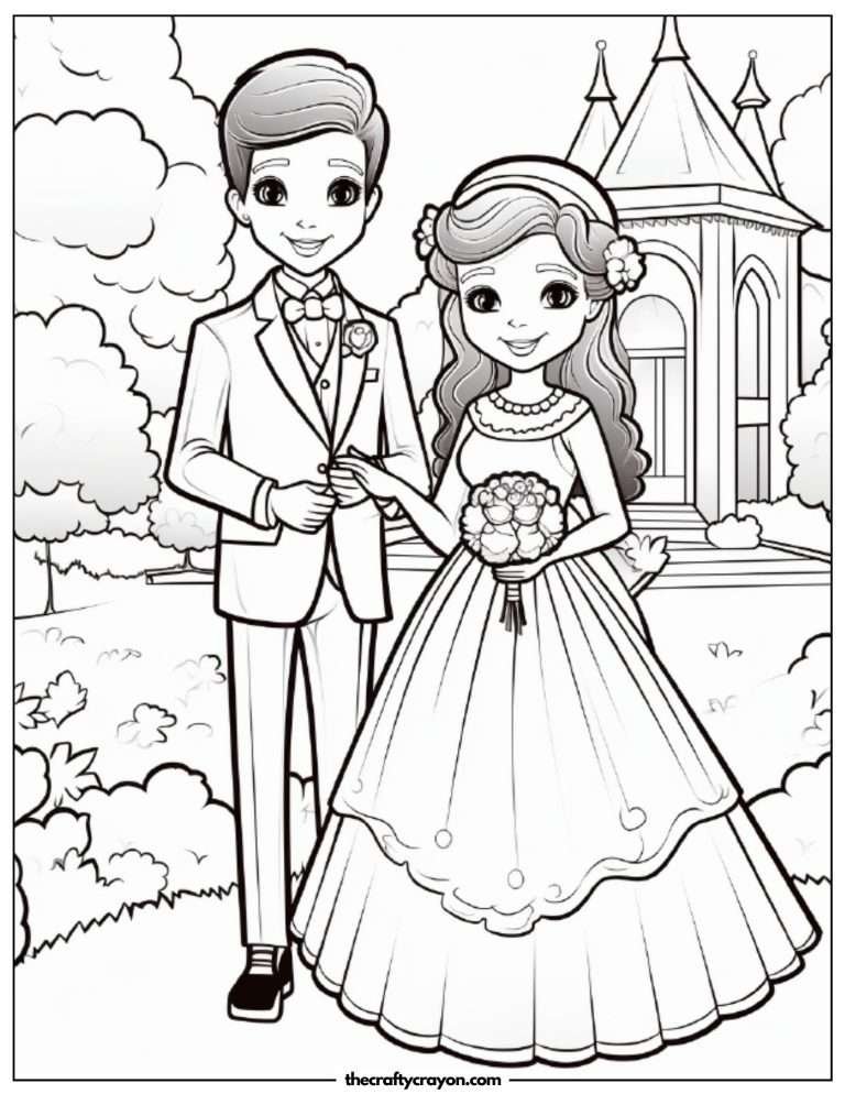 Wedding Coloring Pages (Free Printable PDFs)