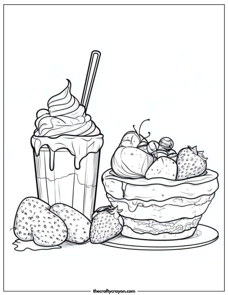 Dessert Coloring Pages (Free Printable PDFs)