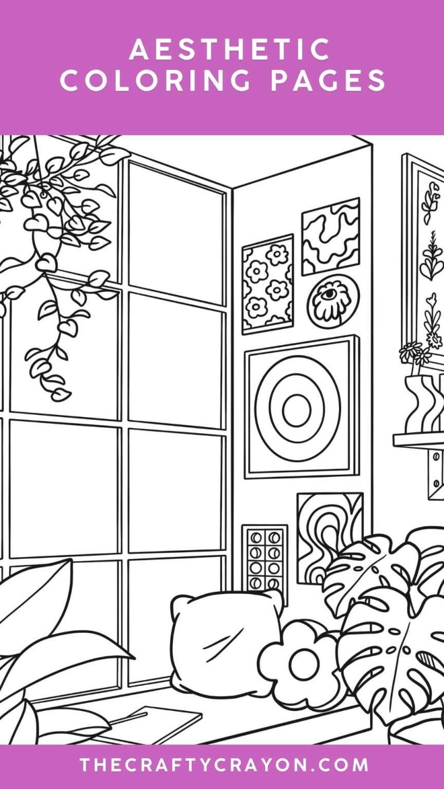 Aesthetic Coloring Pages (Free Printable PDFs)