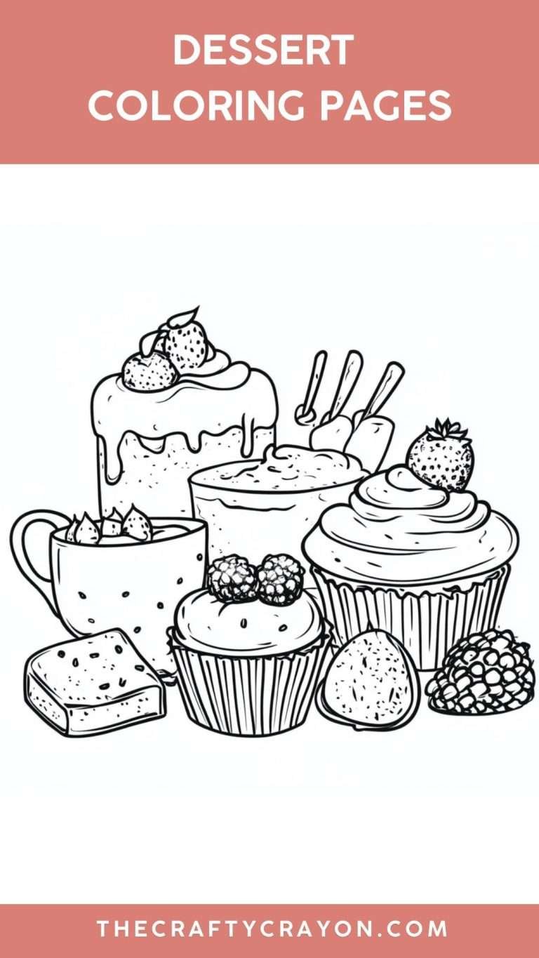Dessert Coloring Pages (Free Printable PDFs)