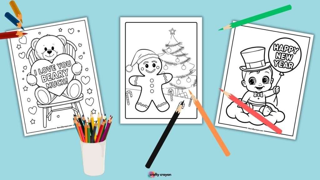 Holiday Coloring Pages (Free Printable PDFs)