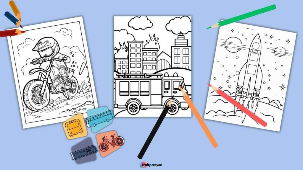 Vehicle Coloring Pages (Free Printable PDFs)