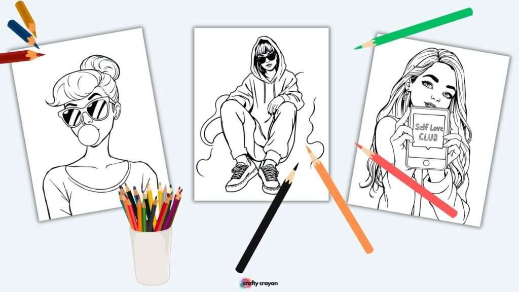 Baddie Coloring Pages (Free Printable PDFs)